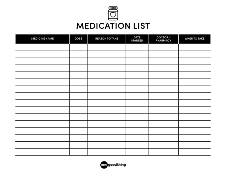 The Only Medication List You Need [Free Printable]