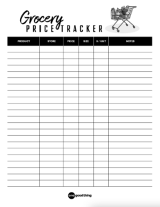Grocery Price Tracker [Free Printable]