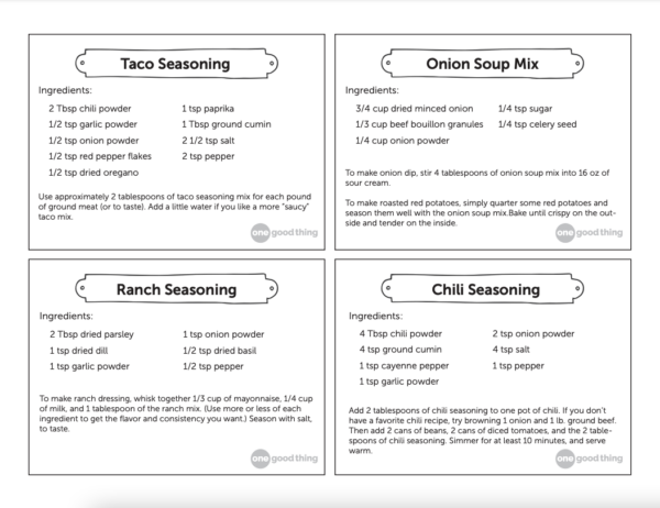 10 Homemade Spice Mixes [Free Recipe Cards & Shopping List]