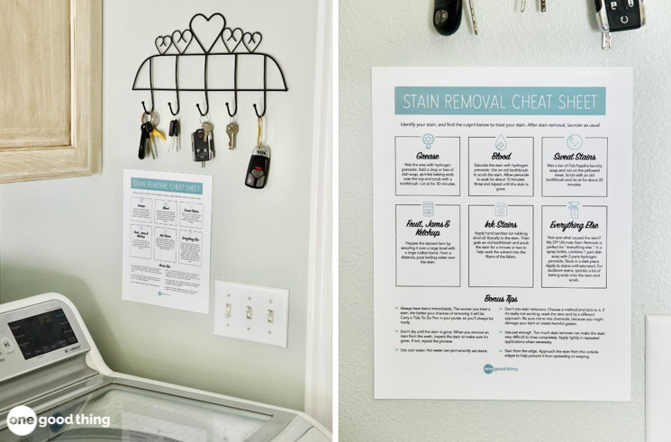 Stain Removal Cheat Sheet: Free Guide For Common Stains